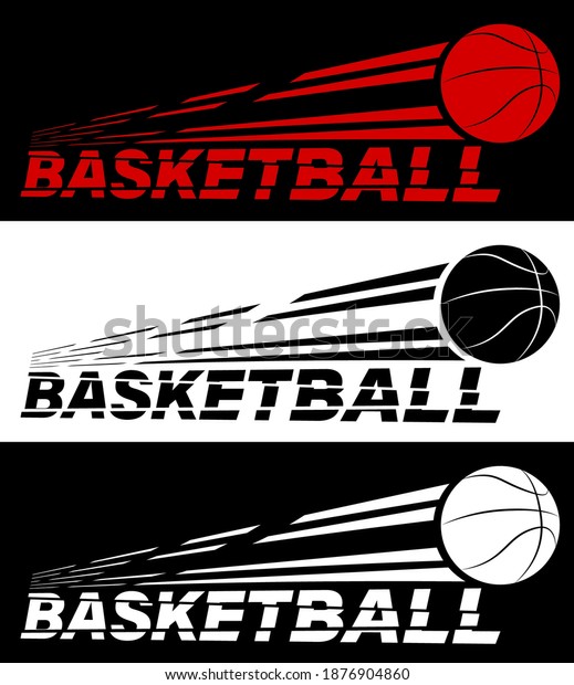 Basketball Lettering Broken By Flying Basket Stock Vector (Royalty Free ...