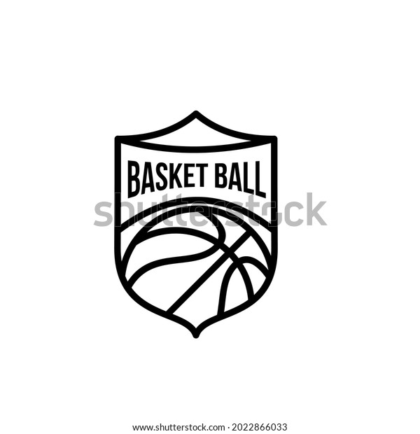Basketball Line Logo Design Vector Illustration Stock Vector (Royalty ...