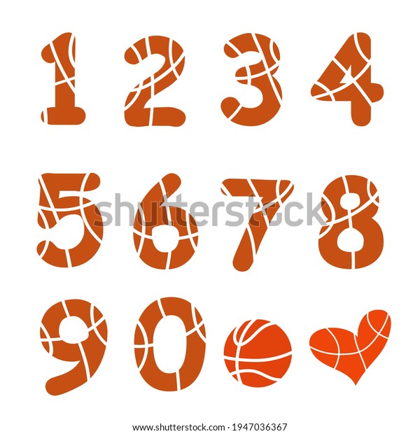 Basketball Numbers Icon Logo Sign Template Stock Vector (Royalty Free ...