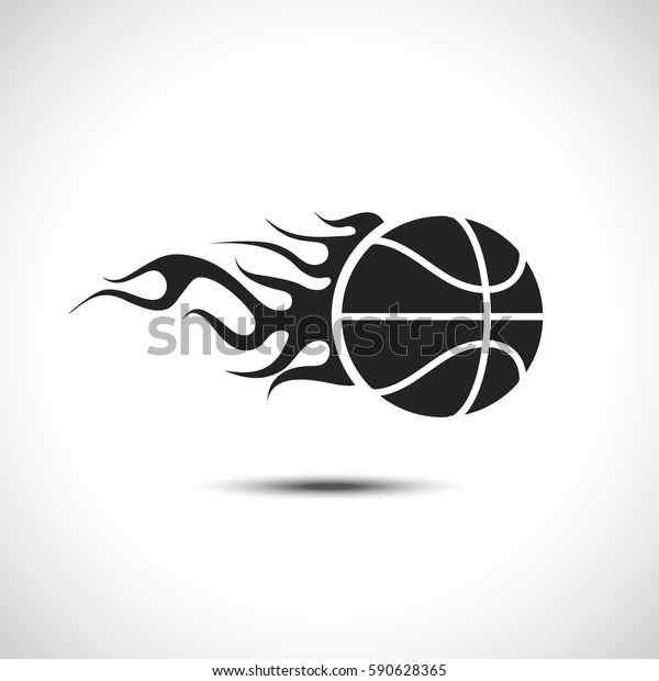 Basketball On Fire Logo Fireball Icon Stock Vector (Royalty Free ...