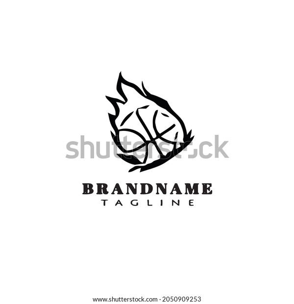 Basketball On Fire Logo Icon Design Stock Vector (Royalty Free ...
