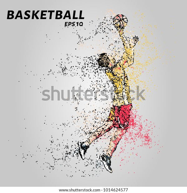 Basketball Player Jump Basketball Particles Stock Vector (Royalty Free ...