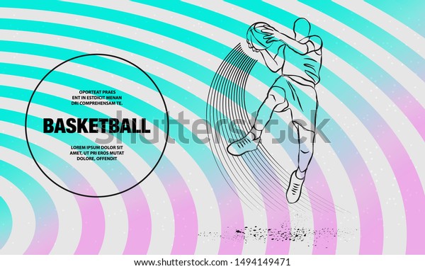 Basketball Player Jumping Ball Slam Dunk Stock Vector (Royalty Free ...