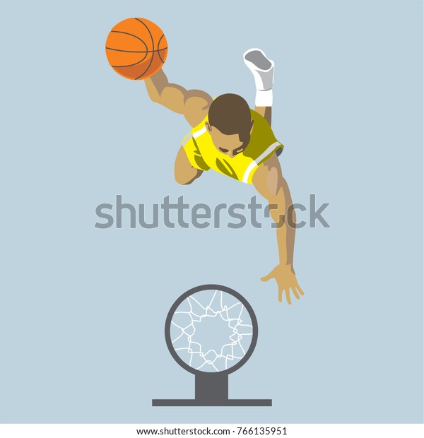 Basketball Player Throwing Ball Into Basket Stock Vector (Royalty Free ...