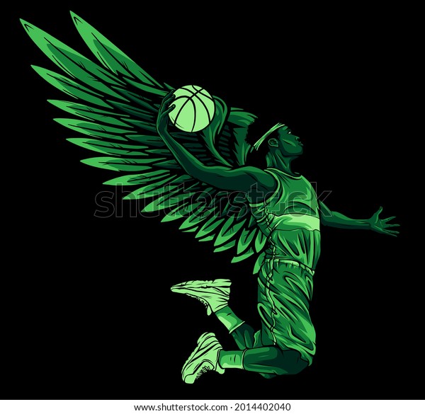 Basketball Player Wing Ball Vector Stock Vector (Royalty Free ...