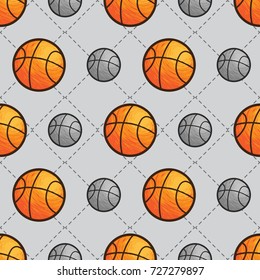 Basketball Seamless Pattern Stock Vector (Royalty Free) 727279897