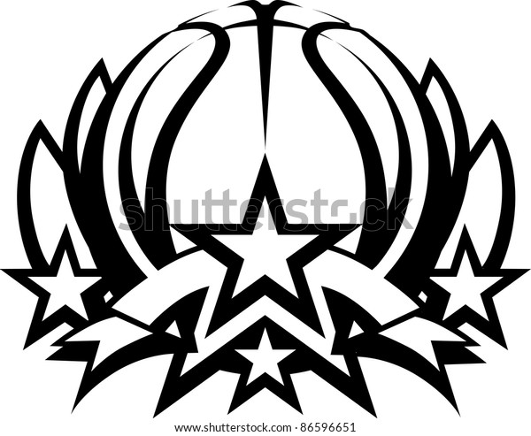 Basketball Stars Vector Template Graphic Image 스톡 벡터(로열티 프리) 86596651