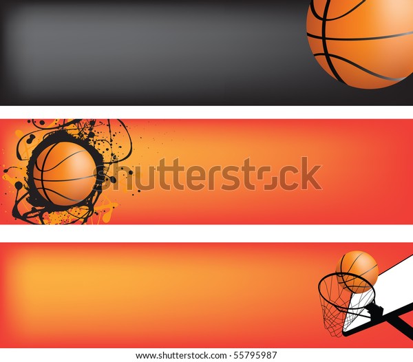 Basketball Strip Template Set Space Text Stock Vector (Royalty Free ...