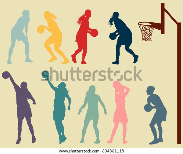 Basketball Woman Player Action Vector Background 库存矢量图（免版税）604861118 ...