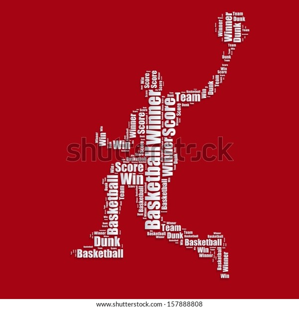 Basketball Word Cloud Typography Text Word Stock Vector (Royalty Free ...