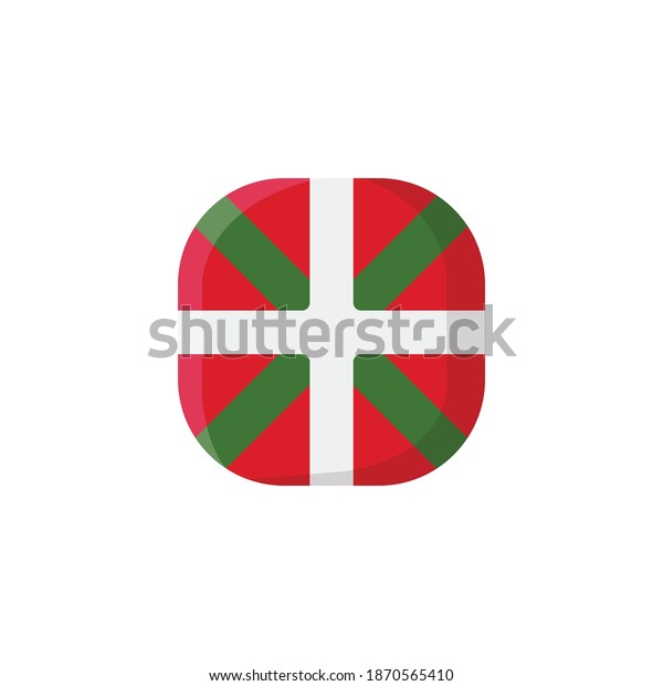 Basque Country Icon National Flag Square Stock Vector (Royalty Free ...