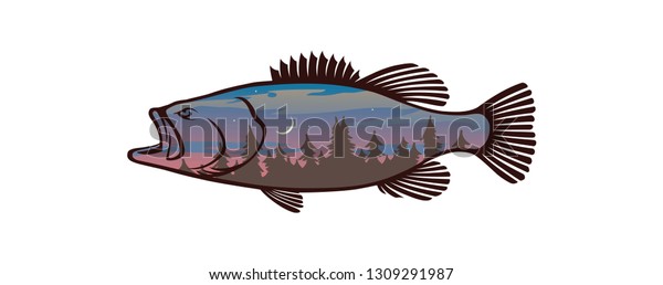 Bass Fish Icons Stock Vector (Royalty Free) 1309291987 | Shutterstock