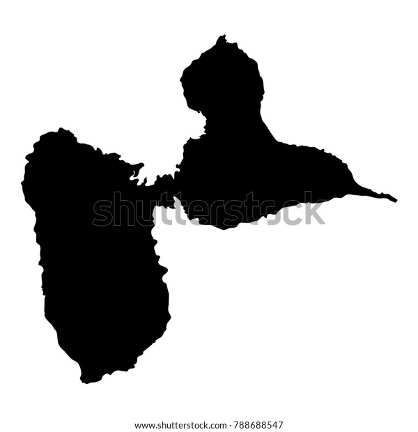 Basseterre Island Map Isolated Black Island Stock Vector (Royalty Free ...