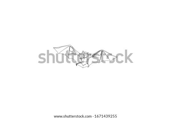 Bat Animal Cartoon Vector Outline Illustration Stock Vector (Royalty ...