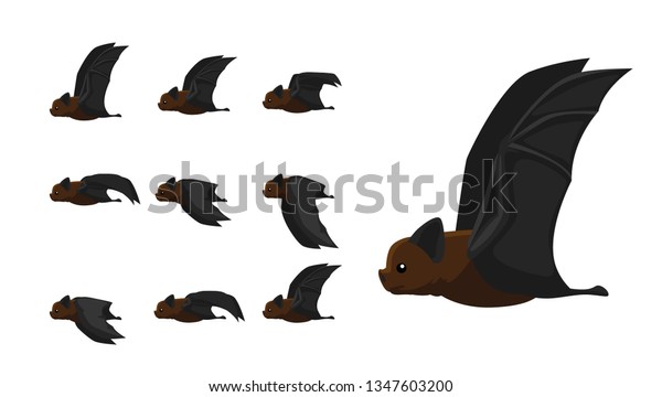 Bat Flying Motion Sequence Animation Cartoon: เวกเตอร์สต็อก (ปลอดค่า ...