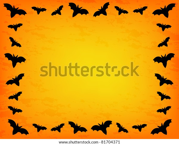 Bat Frame Bat Silhouette On Mesh Stock Vector (Royalty Free) 81704371 ...