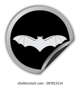 Bat Icon Round Vector Sticker Stock Vector (Royalty Free) 287813114 ...
