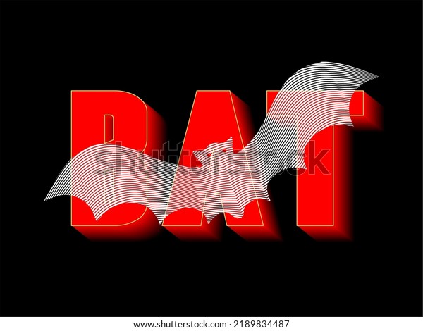 Bat Line Art Tipografi Stock Vector (Royalty Free) 2189834487 ...