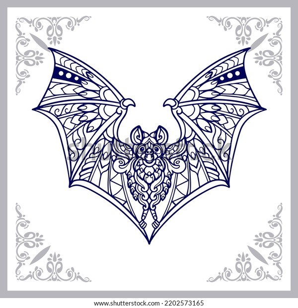 Bat Mandala Arts Isolated On White Stock Vector (Royalty Free ...