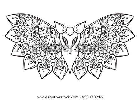Bat Mandala Vintage Decorative Elements Oriental Vector de stock (libre ...