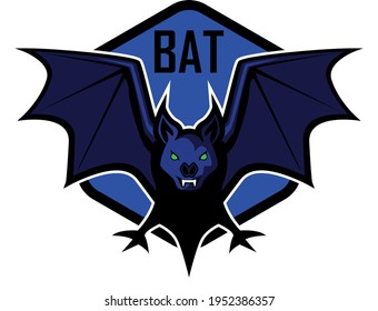 Bat Mascot Logo Vector Illustration Stock Vector (Royalty Free) 1952386357