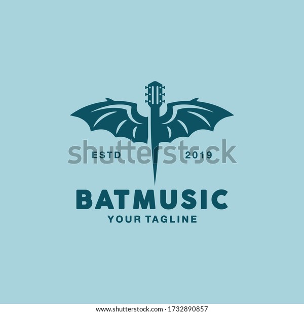 Bat Music Logo Design Template Stock Vector (Royalty Free) 1732890857 ...