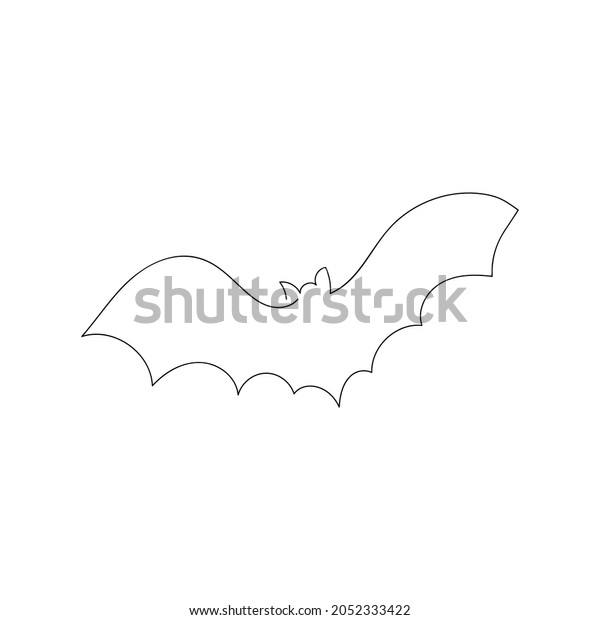 Bat One Line Art Continuous Line Stock Vector (Royalty Free) 2052333422 ...