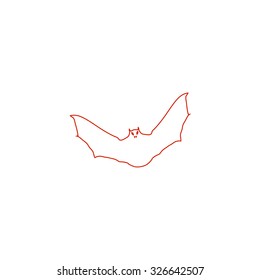Bat Red Outline Vector Pictogram On Stock Vector (Royalty Free ...