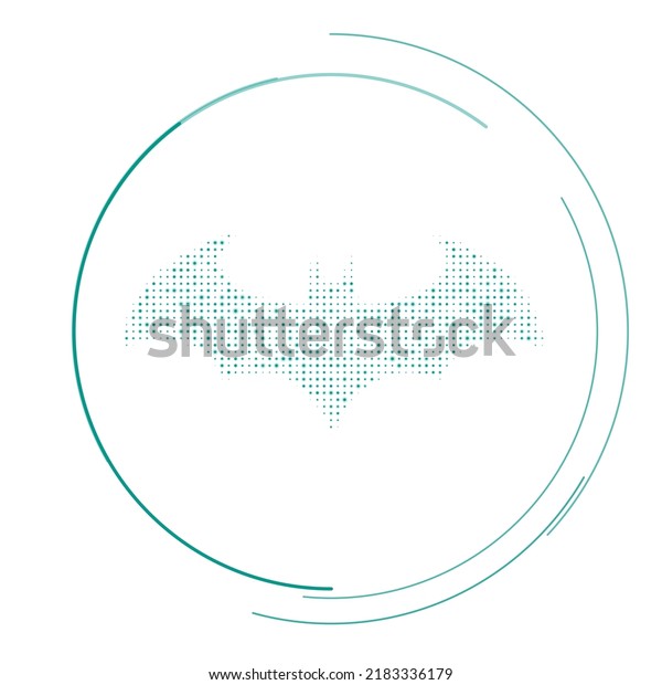 Bat Symbol Filled Teal Dots Pointillism: เวกเตอร์สต็อก (ปลอดค่า ...