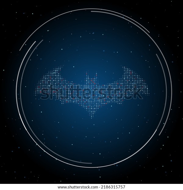 Bat Symbol Filled White Dots Pointillism: เวกเตอร์สต็อก (ปลอดค่า ...