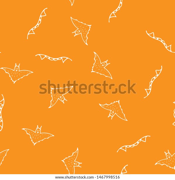 Bat Teeth Seamless Halloween Outline Abstract Stock Vector (Royalty ...