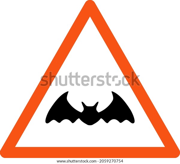 Bat Warning Vector Illustration Flat Illustration Stock Vector (Royalty ...