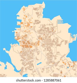 Batam Downtown Vector Map Map Infographic Stock Vector (Royalty Free ...