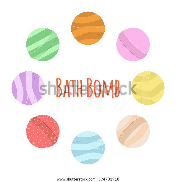 Bath Bomb Cartoon Set Nature Organic Stock Vector (Royalty Free ...
