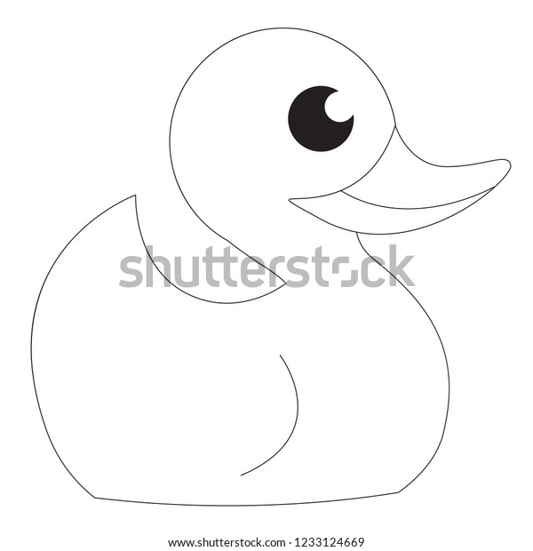 Bath Duck Colorless Cartoon Outlined Illustration Stock Vector (Royalty ...
