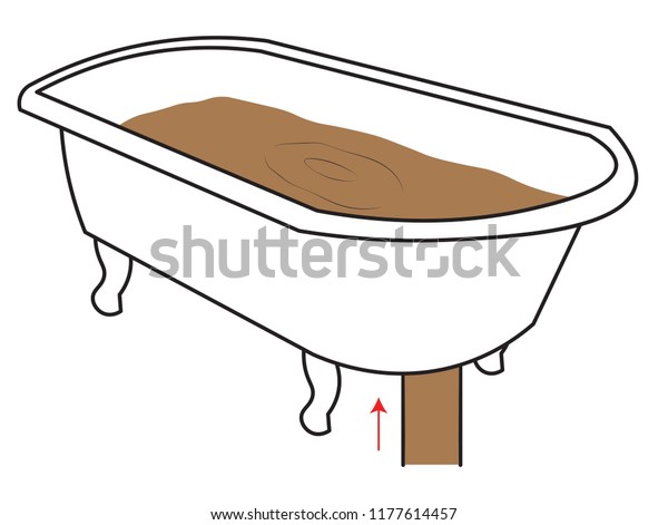 Bath Tub Illustration Backflow Overflow By Stock Vector (Royalty Free ...