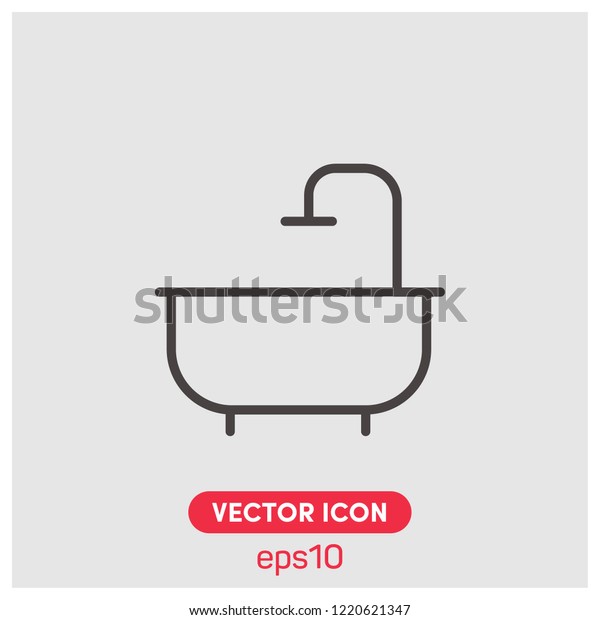 Bath Vector Icon Illustrationflat Bath Symbol Stock Vector (Royalty ...