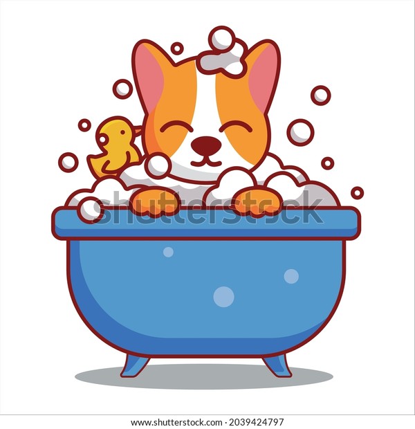 Bathing Dog Cartoon Dog Bath Stock Vector (Royalty Free) 2039424797 ...