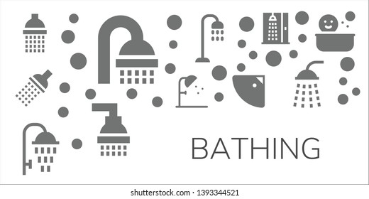 Bathing Icon Set 11 Filled Bathing Stock Vector (Royalty Free ...