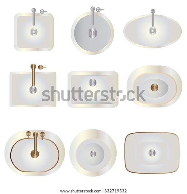 Bathroom Basin Top View Set 8 库存矢量图（免版税）332719532 | Shutterstock