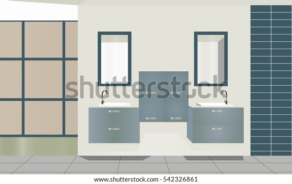 Bathroom Design Icon Interiror Room Symbol Stock Vector (Royalty Free ...