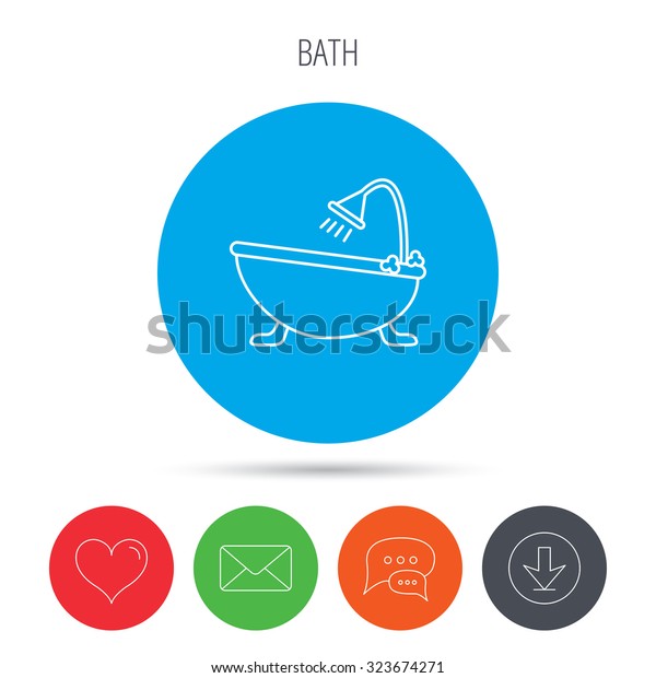 Bathroom Icon Bath Shower Sign Mail Stock Vector (Royalty Free ...