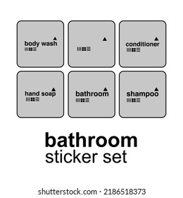 Bathroom Label Print Sticker Set Stock Vector (Royalty Free) 2186518373 ...