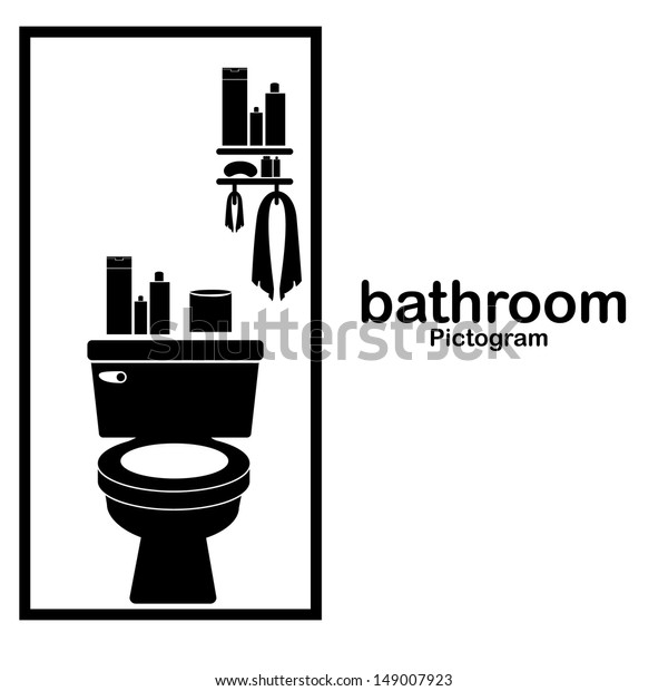 Bathroom Pictogram Over White Background Vector Stock Vector (Royalty ...