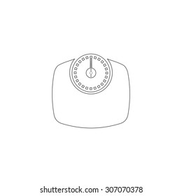 Bathroom Scale Black Outline Simple Pictogram Stock Illustration 428220529