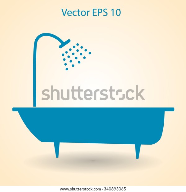 Bathtub Shower Vector Illustration Stock Vector (Royalty Free ...