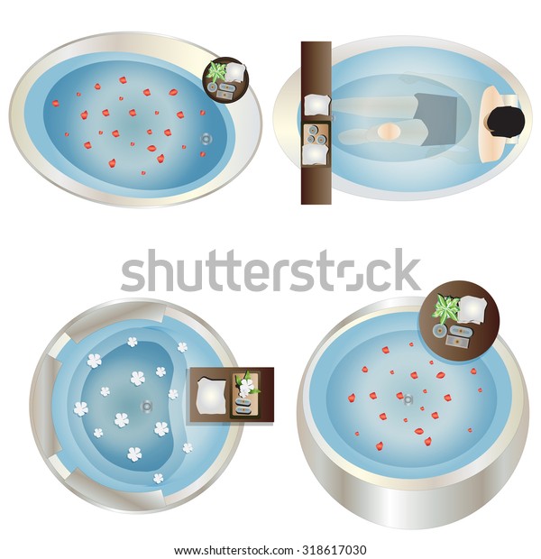 Bathtub Top View Set 2 Interior Stock Vector (Royalty Free) 318617030 ...