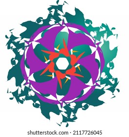 Batik Art Circle Illustration On White Stock Vector (Royalty Free ...