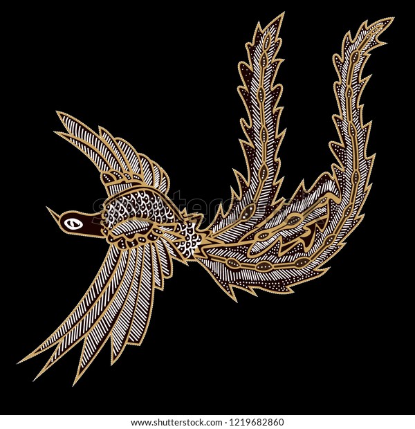 Batik Batik Bird Black Printed On Stock Vector (Royalty Free ...