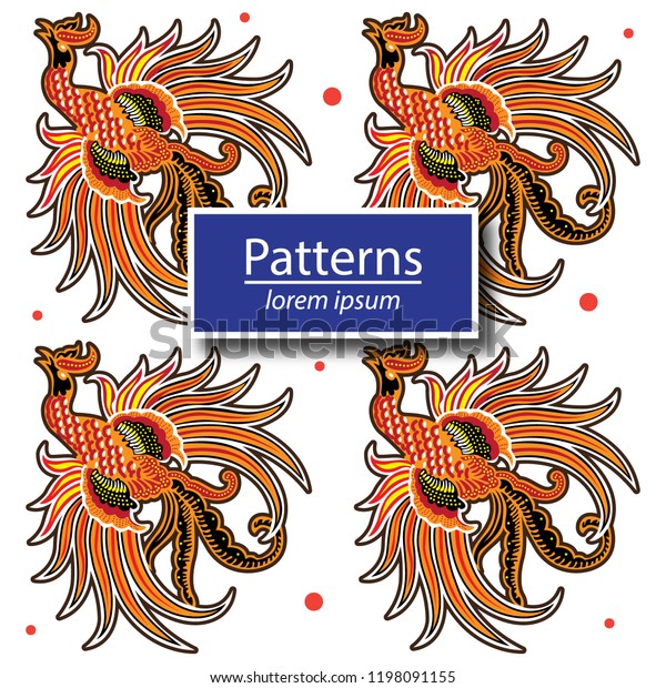 Batik Batik Bird Printed On Fabric Stock Vector (Royalty Free ...